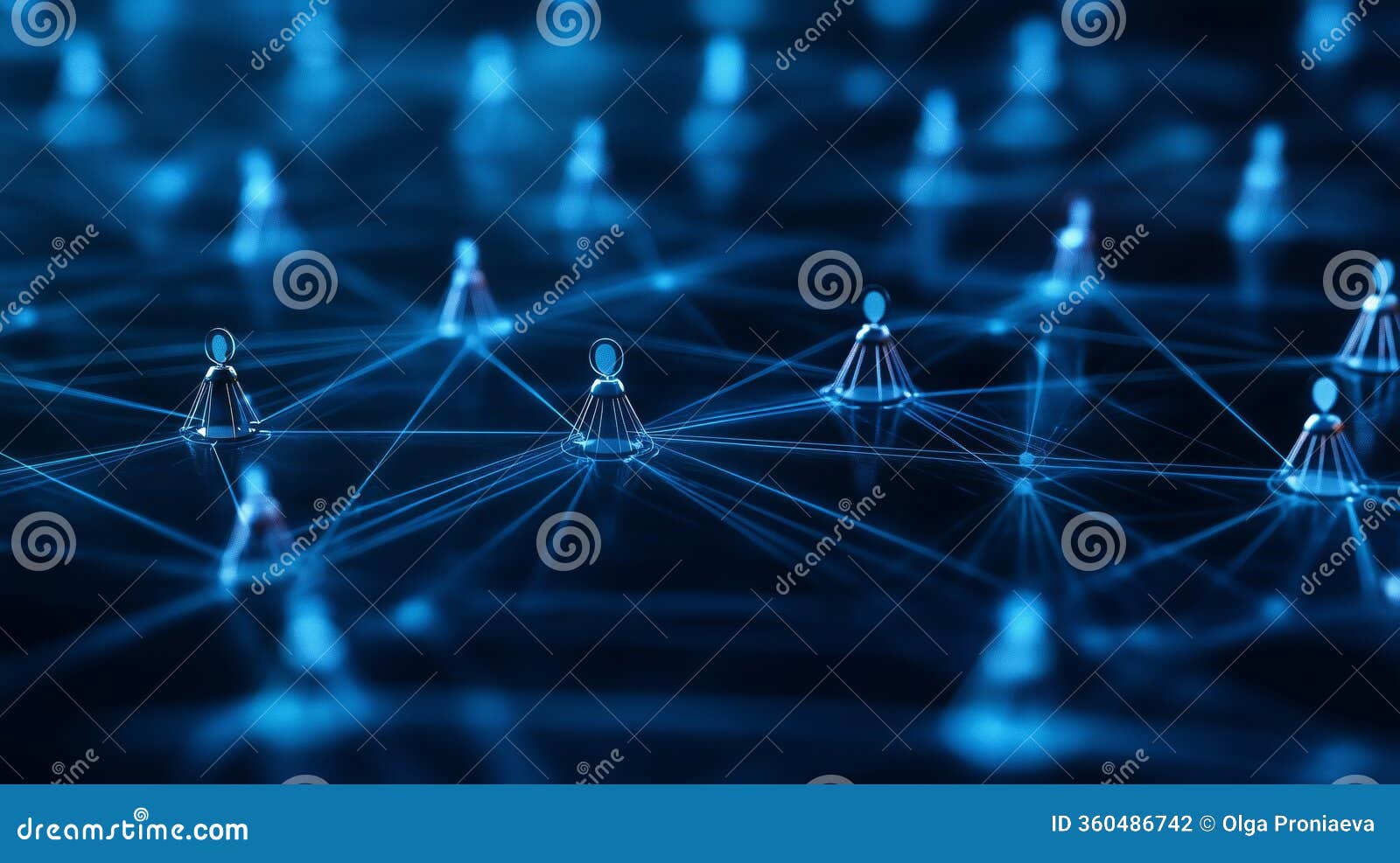 Interconnected Network of Digital Nodes in Abstract Futuristic Design ...