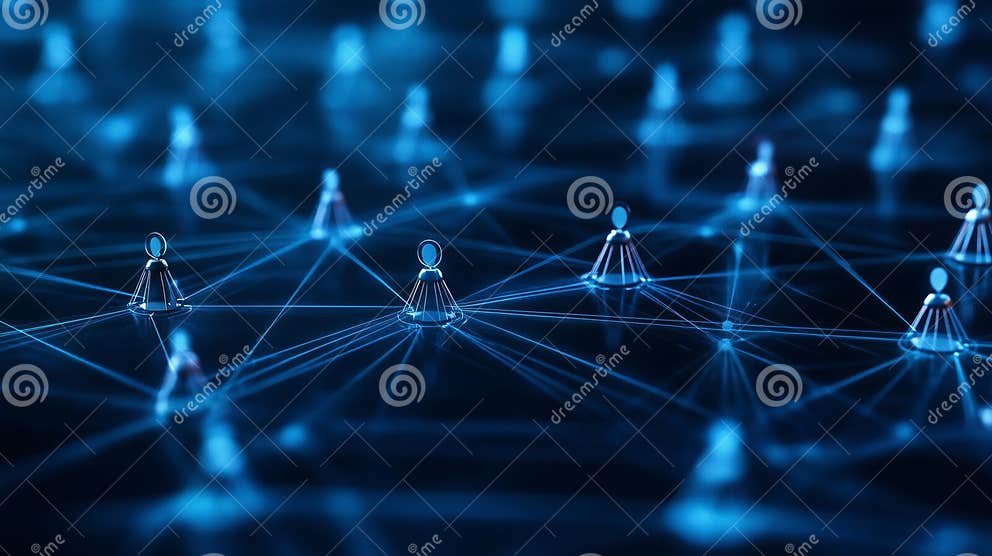 Interconnected Network of Digital Nodes in Abstract Futuristic Design ...