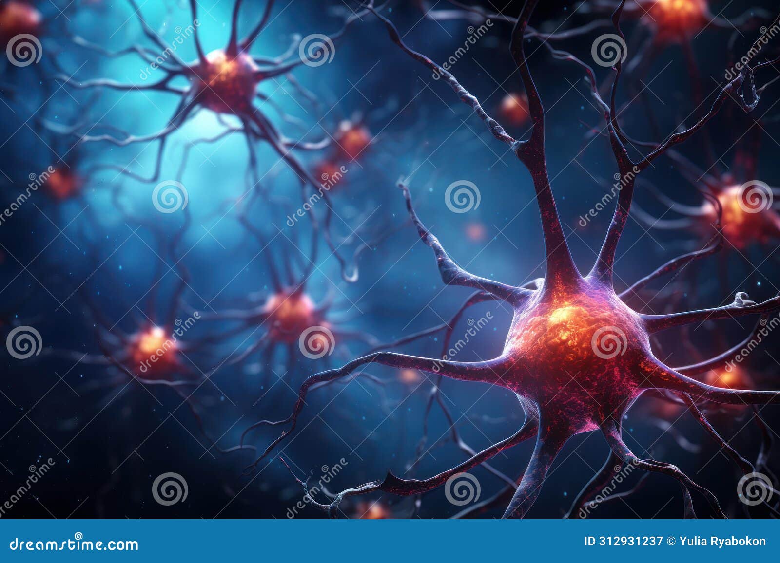 Interconnected Neurons Brain. Generate Ai Stock Image - Image of ...