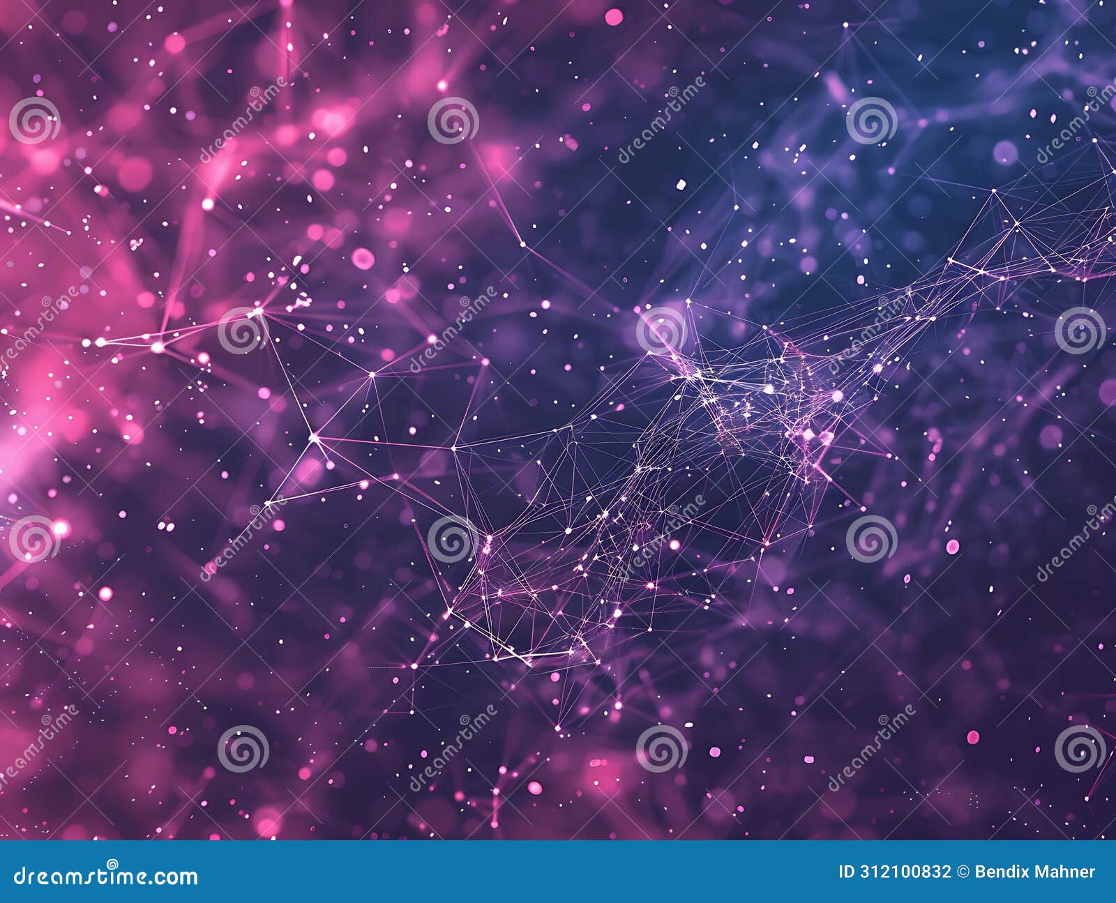 Interconnected Nodes Abstract Matrix Background with Dynamic Design ...
