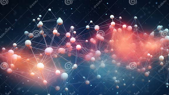 Interconnected Nodes and Lines Abstract Science Background Stock ...