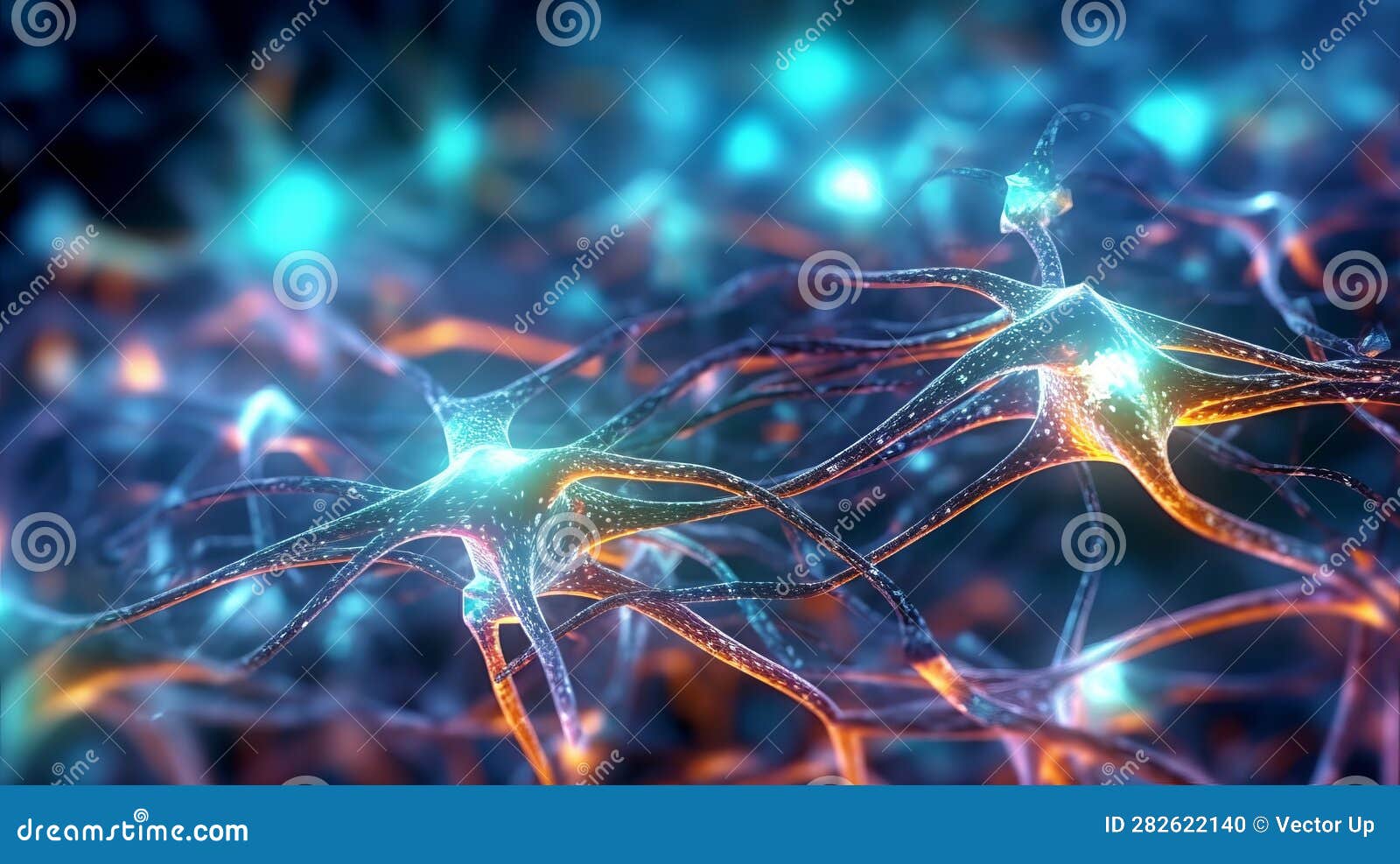 Interconnected Nodes Representing Neurons. Generative AI. Stock ...