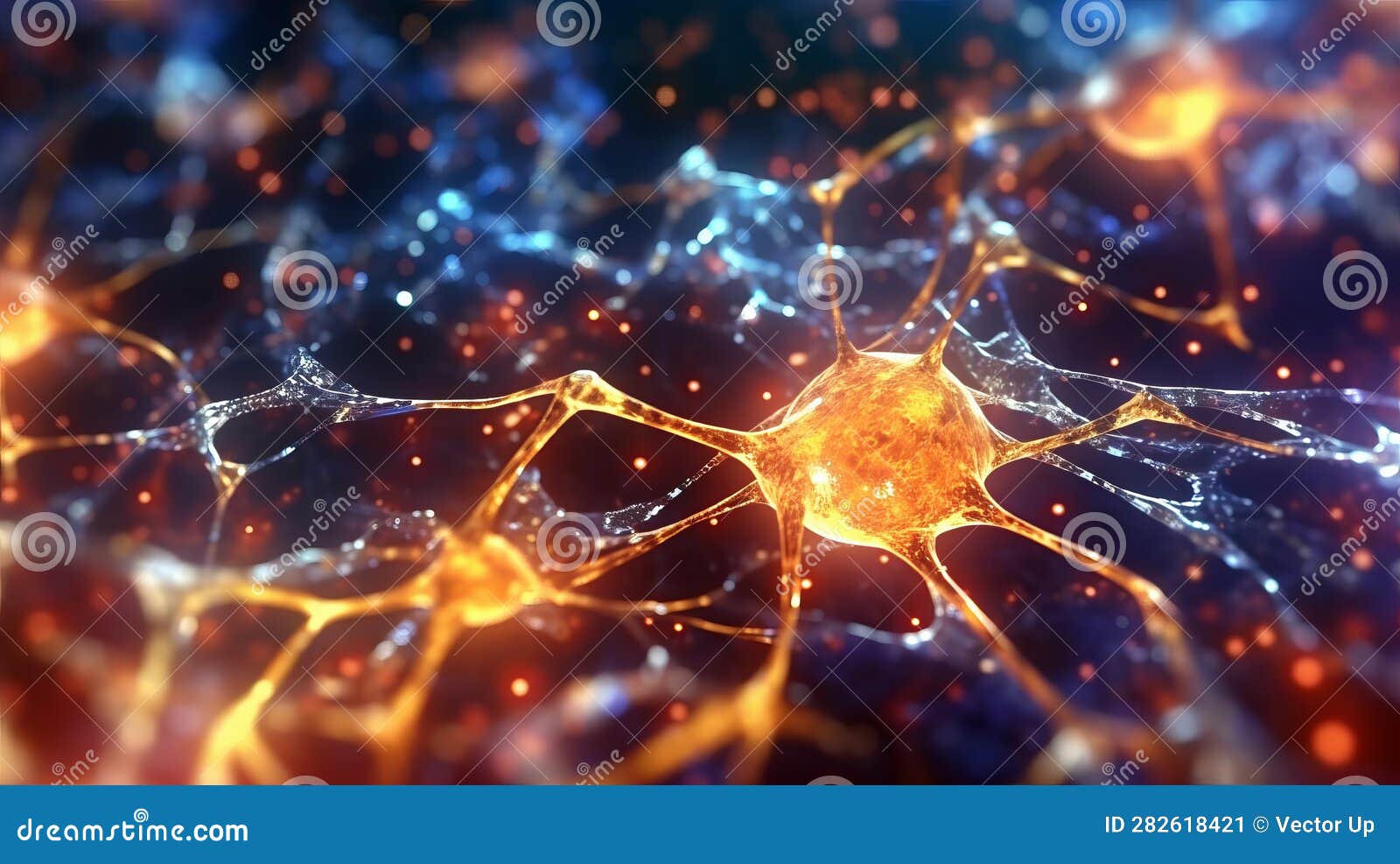 Interconnected Nodes Representing Neurons. Generative AI. Stock ...