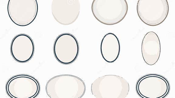 Interconnected Oval Square Frames Vector Icon Stock Illustration ...
