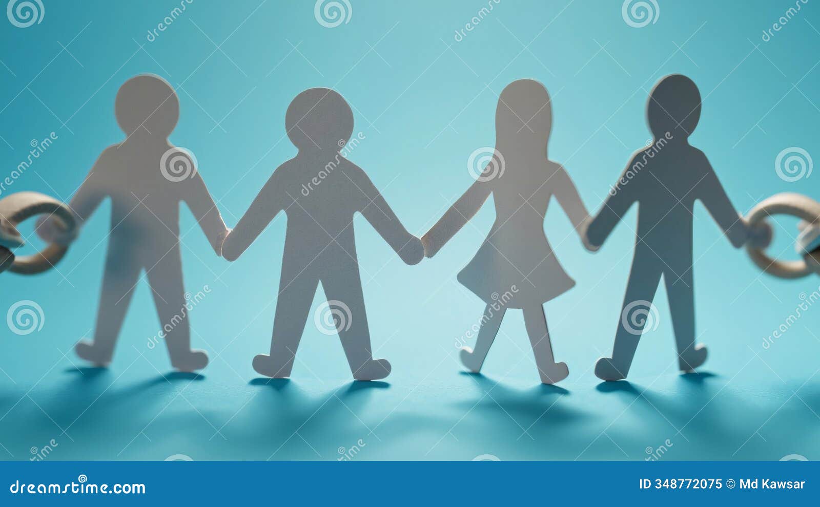 Interconnected Paper People Chain, Unity, Teamwork, and Collaboration ...