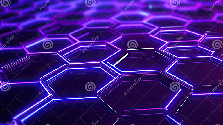 Interconnected Purple Tech Background Stock Illustration - Illustration ...