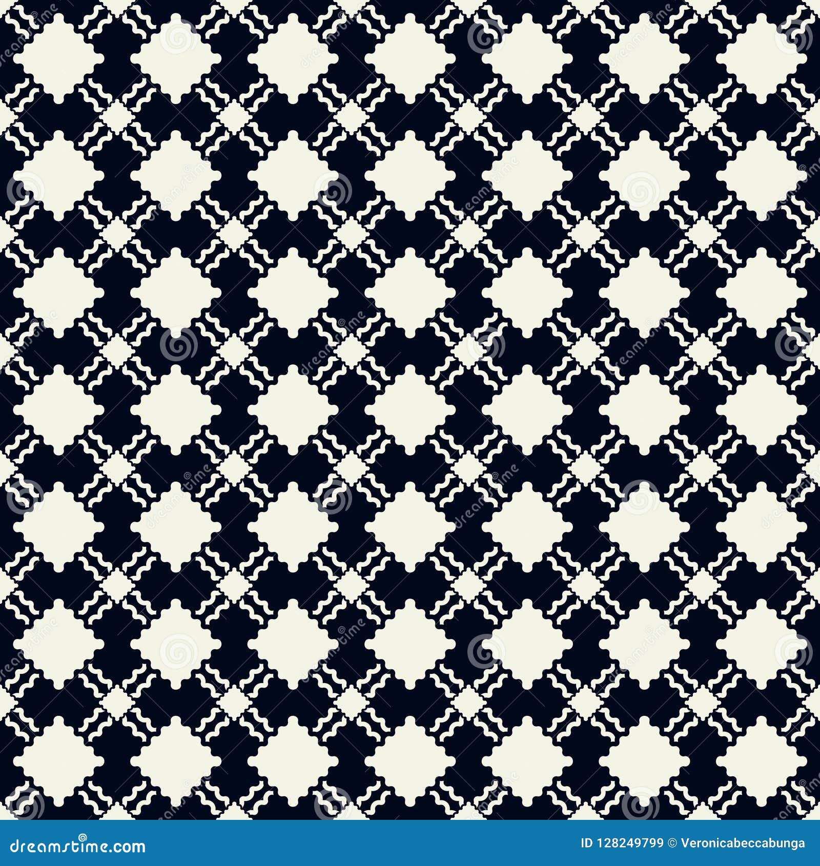 Interconnected Seamless Pattern Texture in Dark Blue and Cream Colors ...