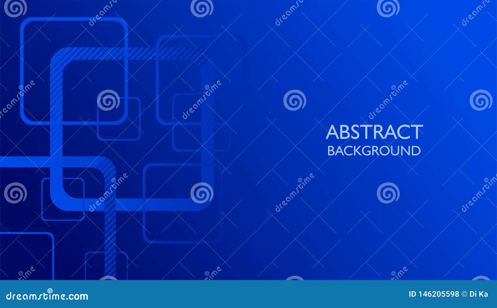 Interconnected Square Shape Abstract Background in Blue Color Stock ...