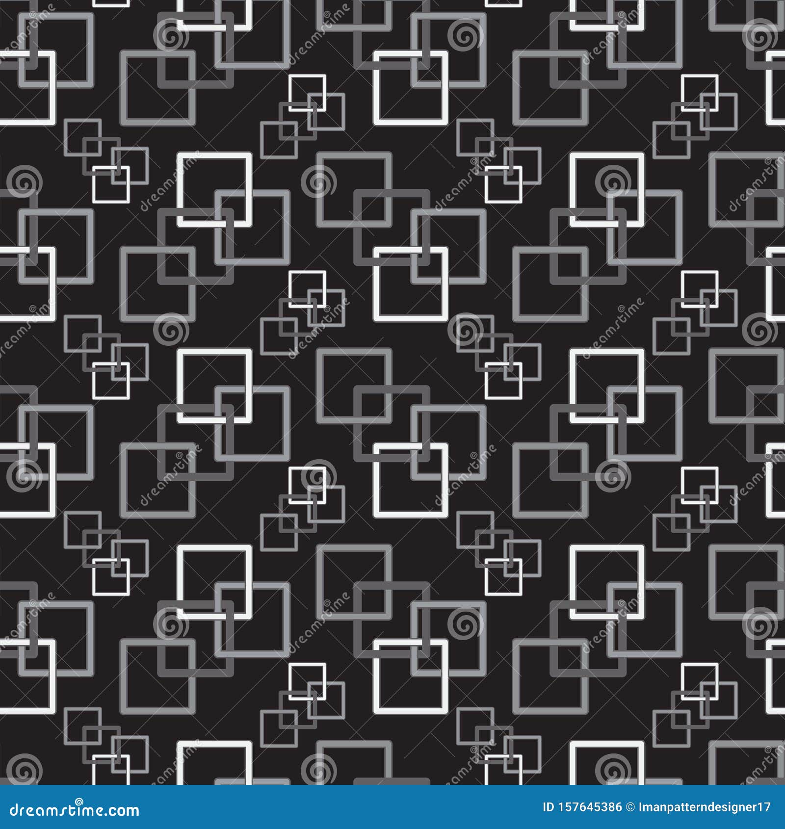 Interconnected Squares in Grey Scale. Seamless Pattern and Background Design Stock Vector ...