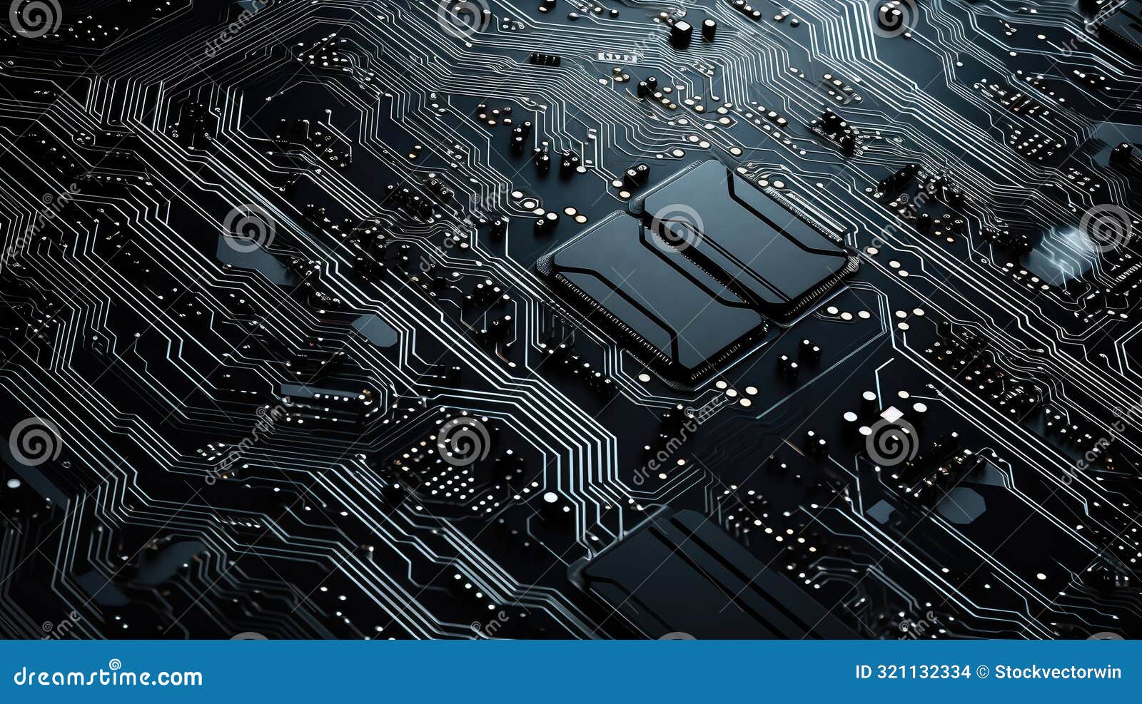 Interconnected Technology Abstract Grey Stock Illustration ...