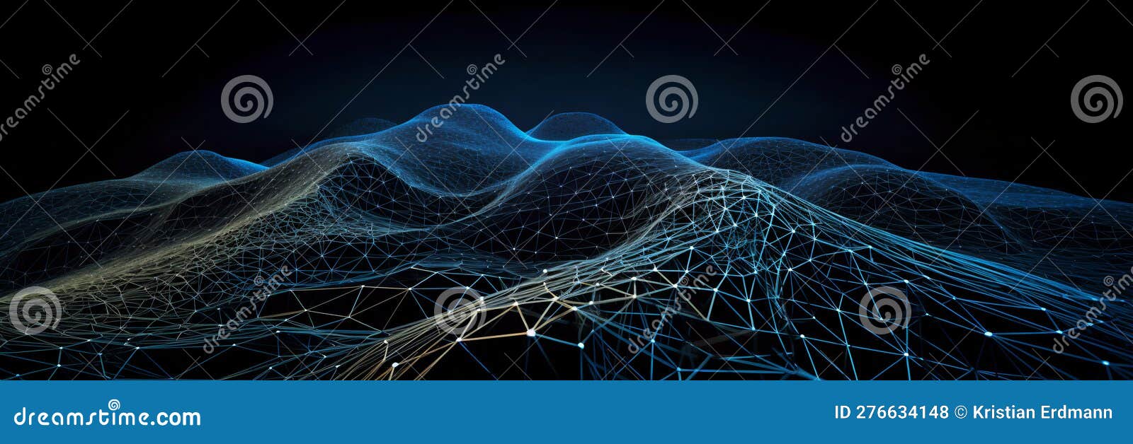 Interconnected Technology: Complex Background of Lines and Nodes Stock ...