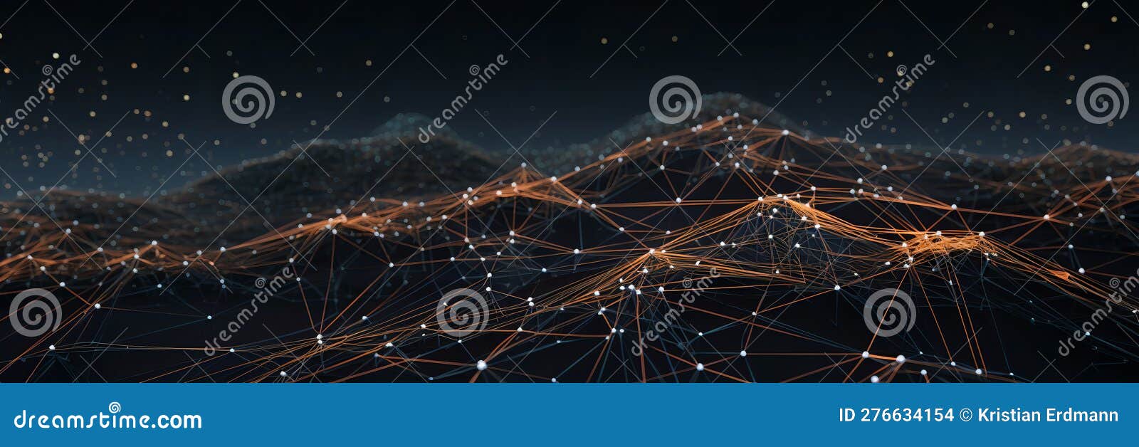 Interconnected Technology: Complex Background of Lines and Nodes Stock ...