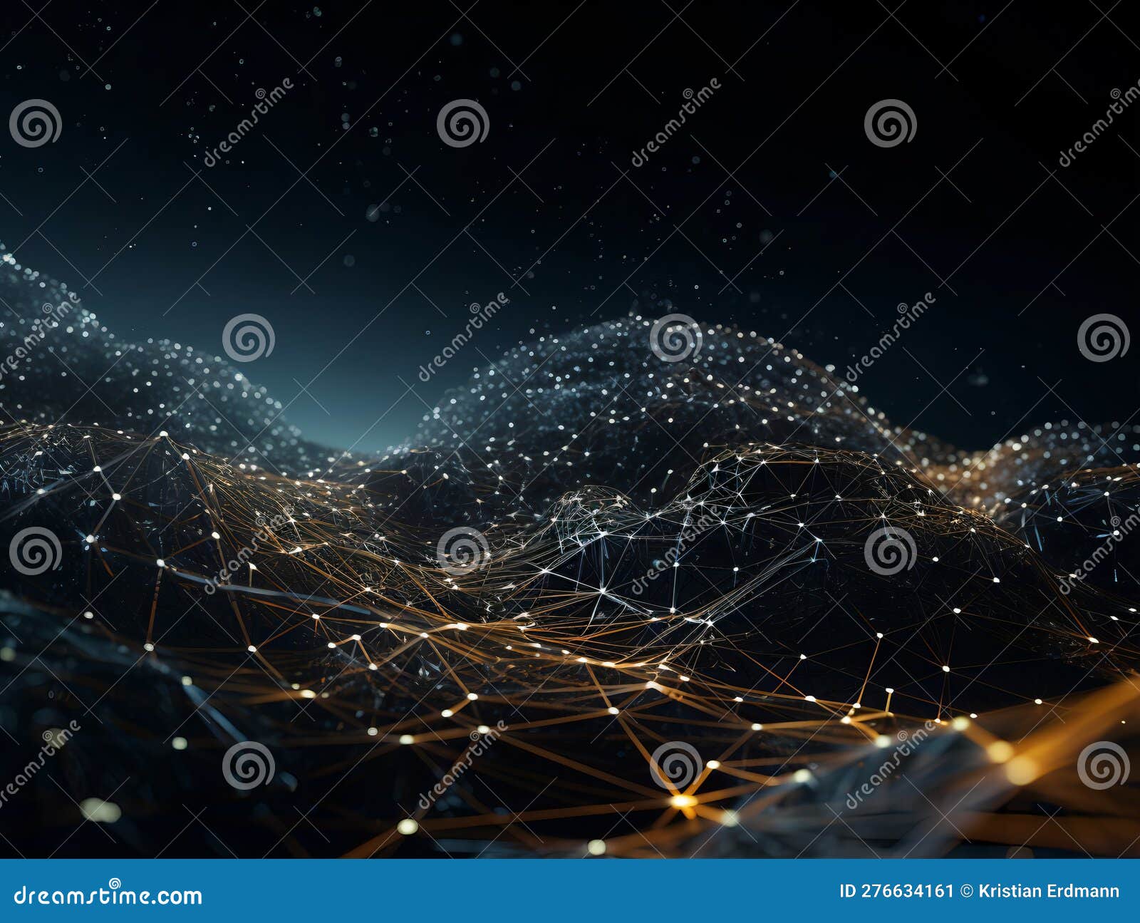 Interconnected Technology: Complex Background of Lines and Nodes Stock ...
