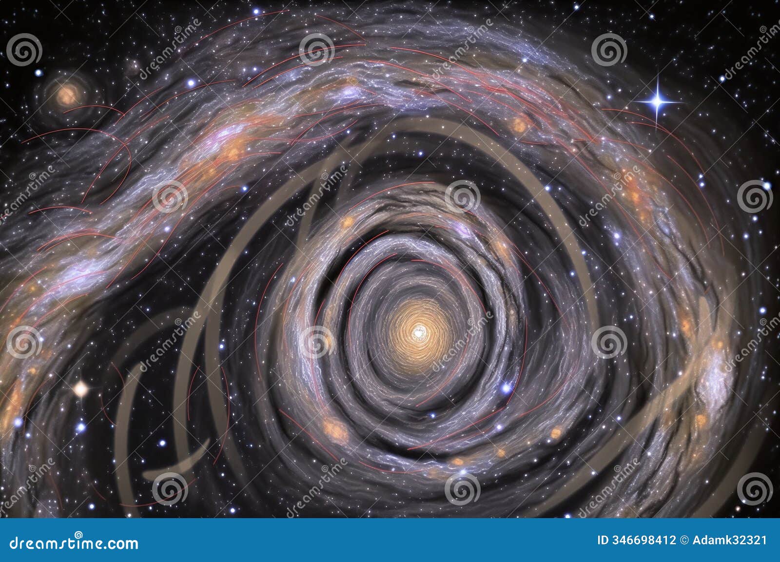 Interconnected Wires and Cables Forming a Spiral Galaxy Stock ...
