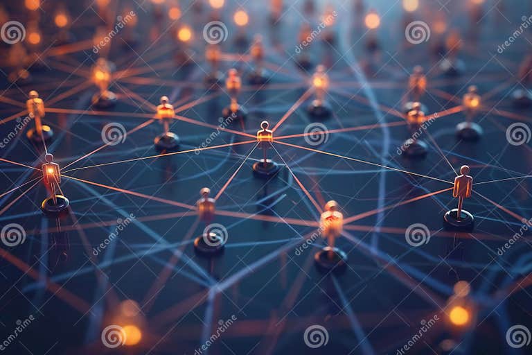 Interconnected World. Network Allows Multiple Devices To Communicate ...