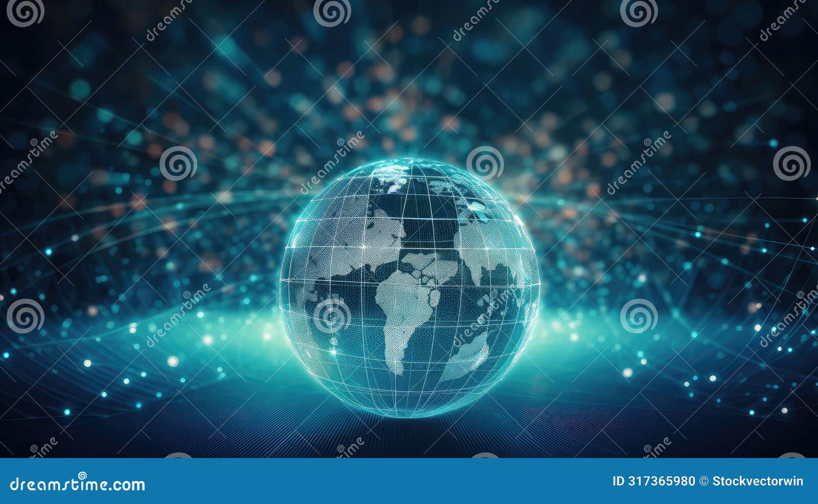 Interconnectedness Technology Globe Background Stock Illustration ...