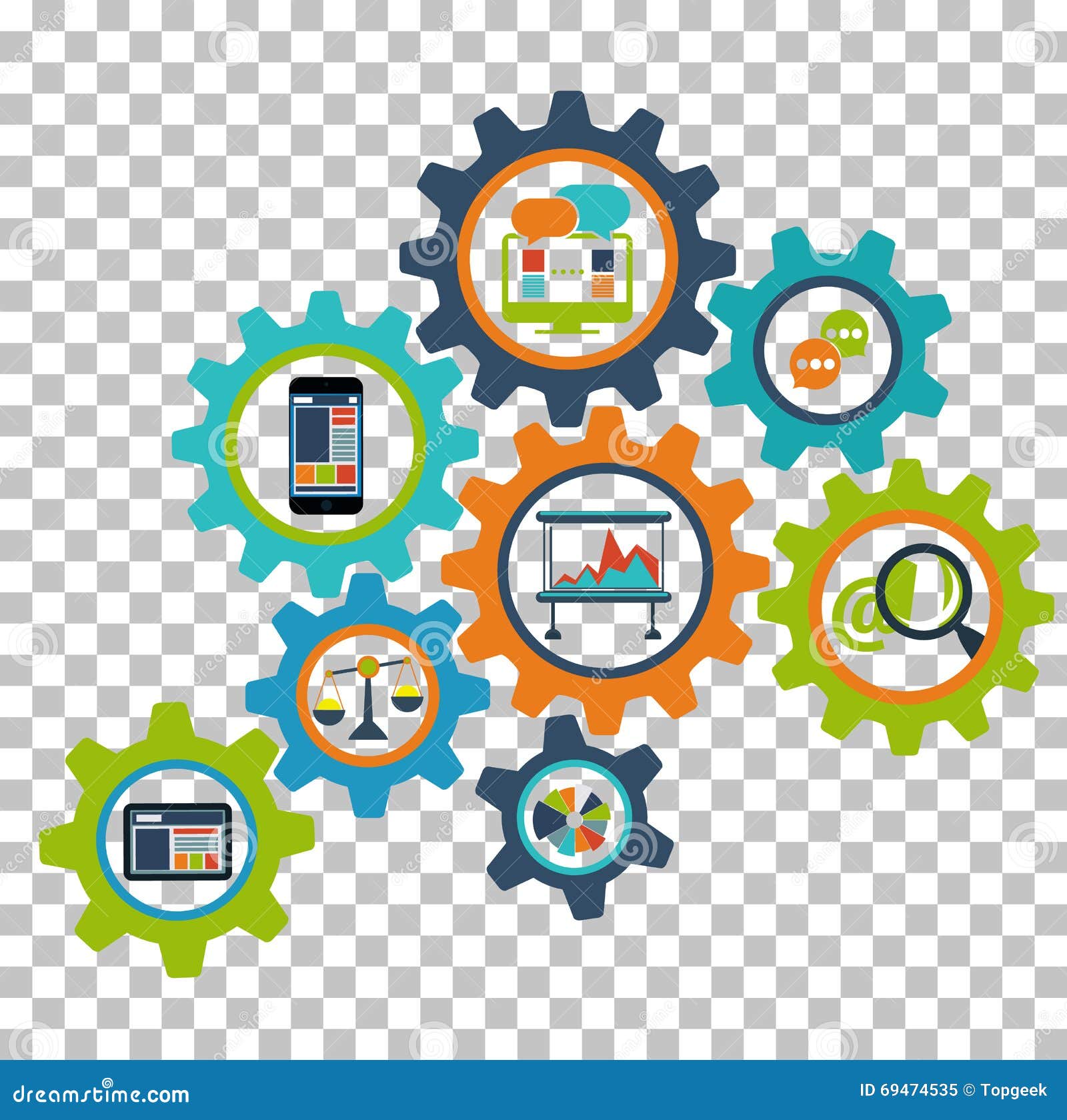 Interconnection Business Processes Stock Vector - Illustration of ...