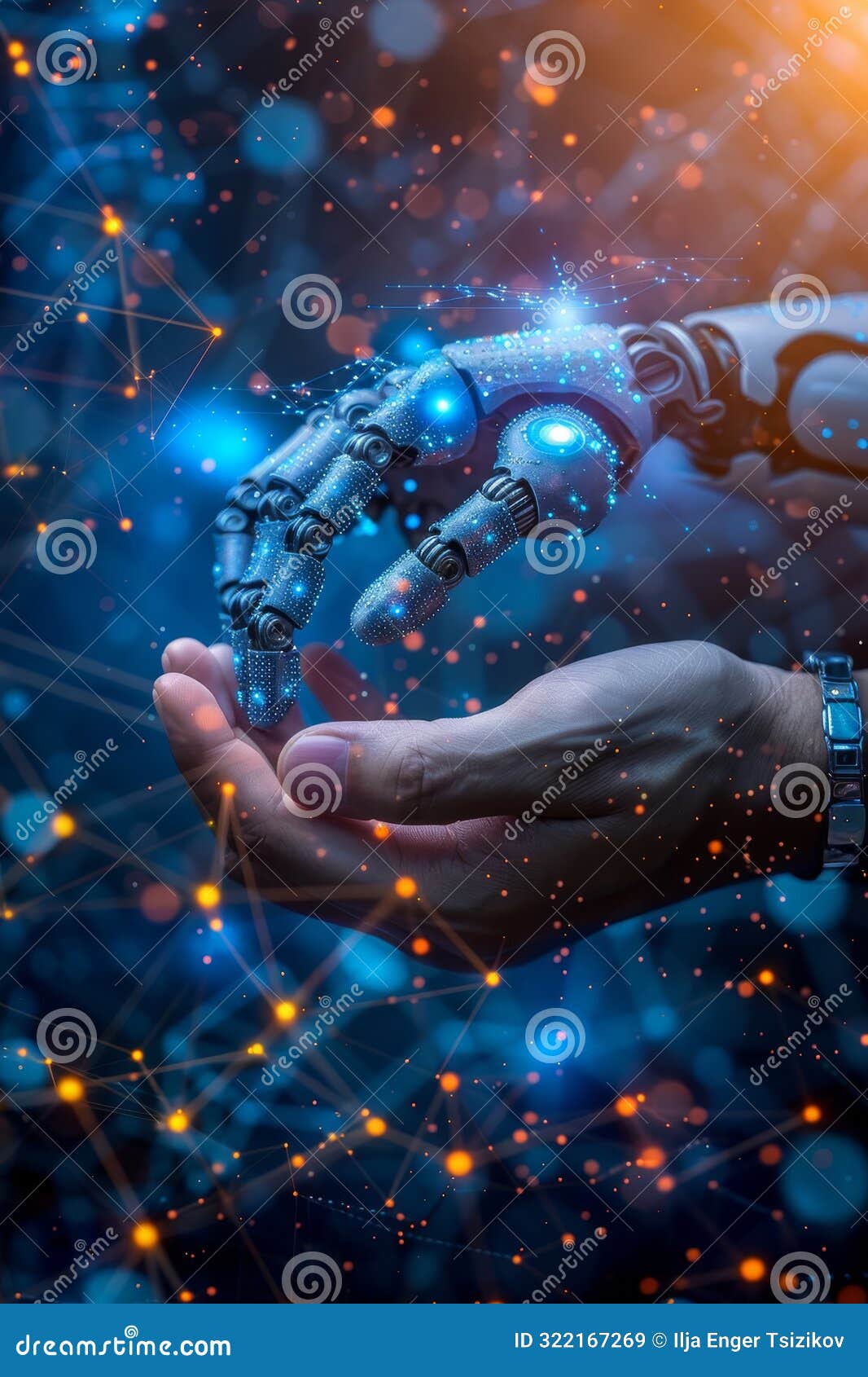 Interconnection of Human and Robotic Hands on Metallic Surface Amidst ...