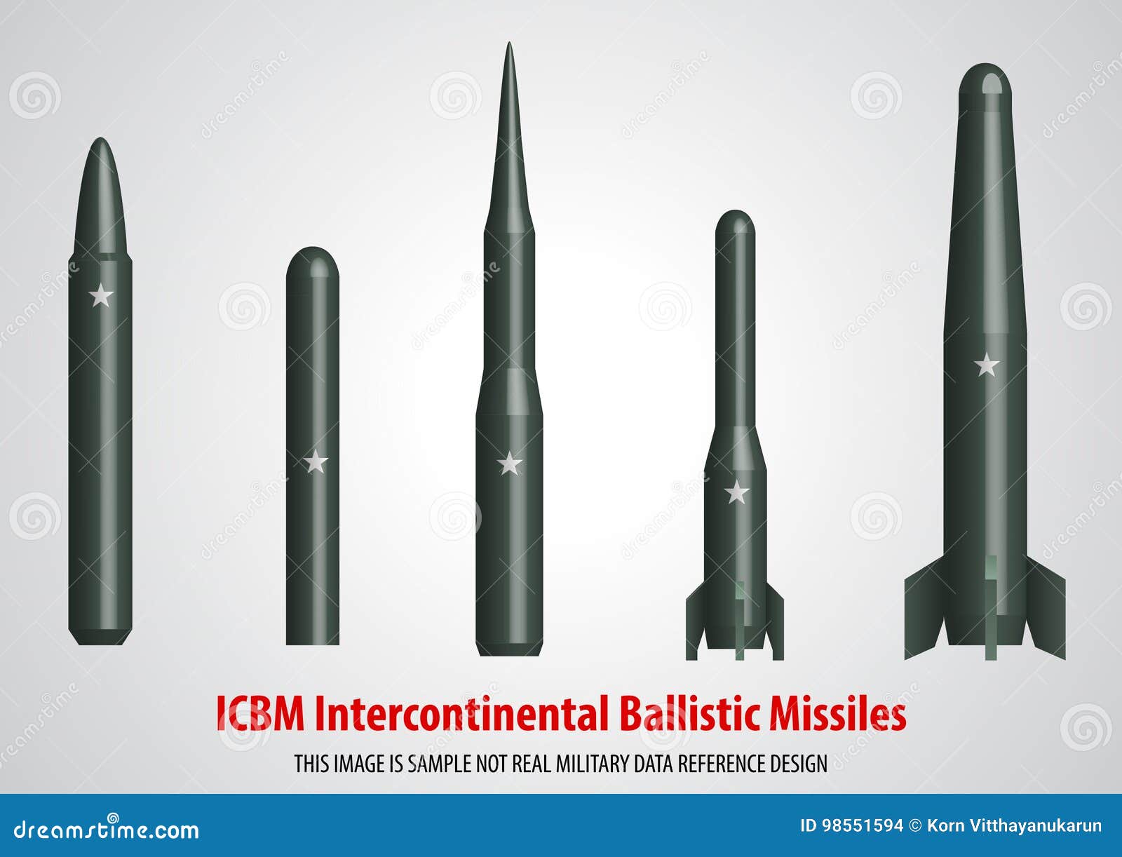 Intercontinental Ballistic Missile ICBM 3D Stock Illustration ...