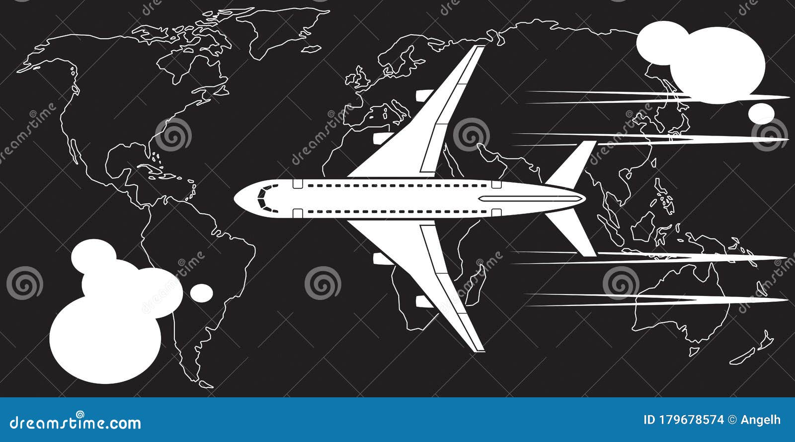 Intercontinental Flight Routes Map Vector Illustration | CartoonDealer ...