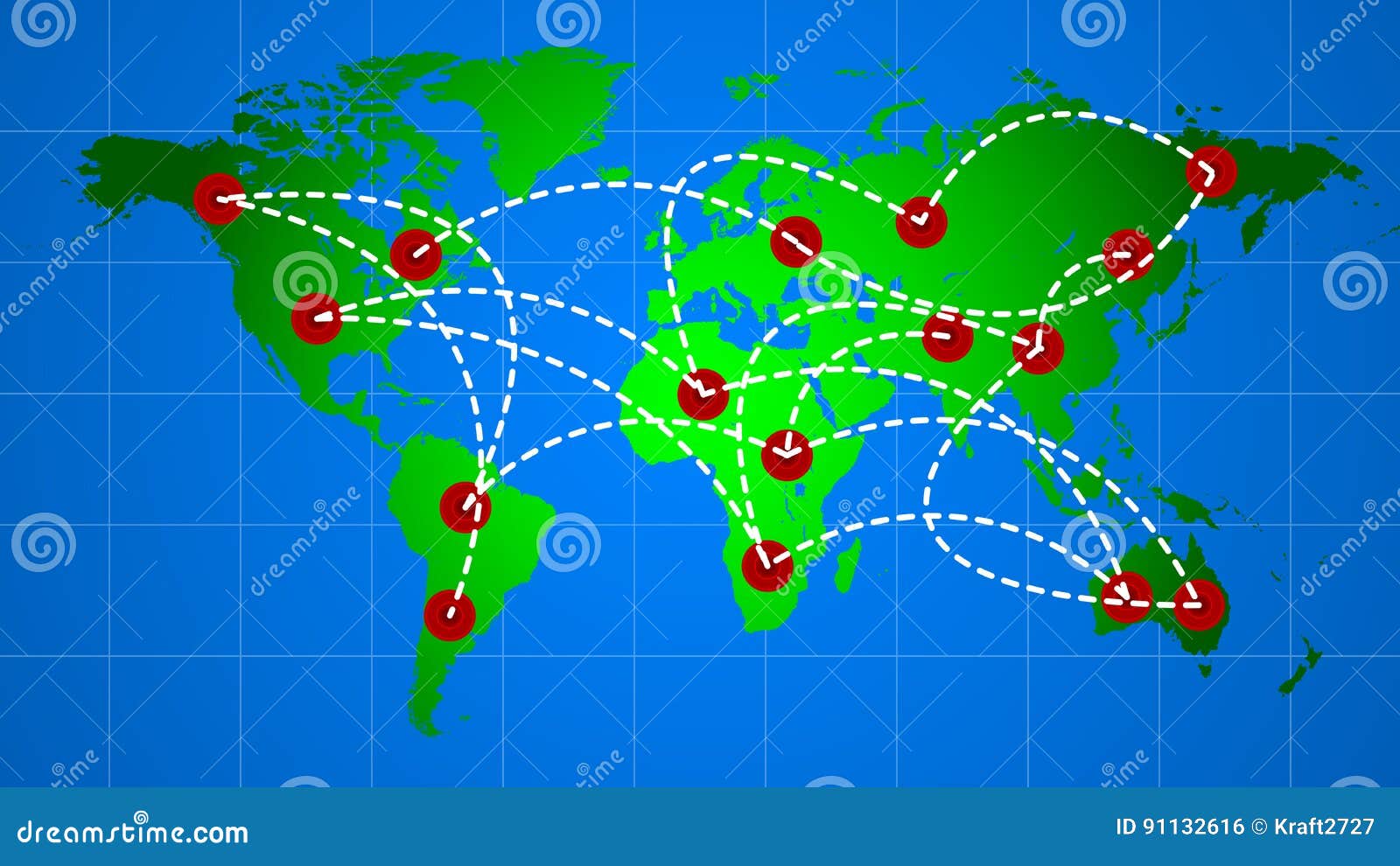 Intercontinental Flights on the World Map Stock Vector - Illustration ...