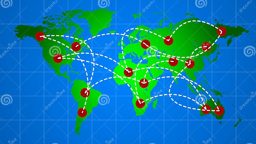 Intercontinental Flights on the World Map Stock Vector - Illustration ...