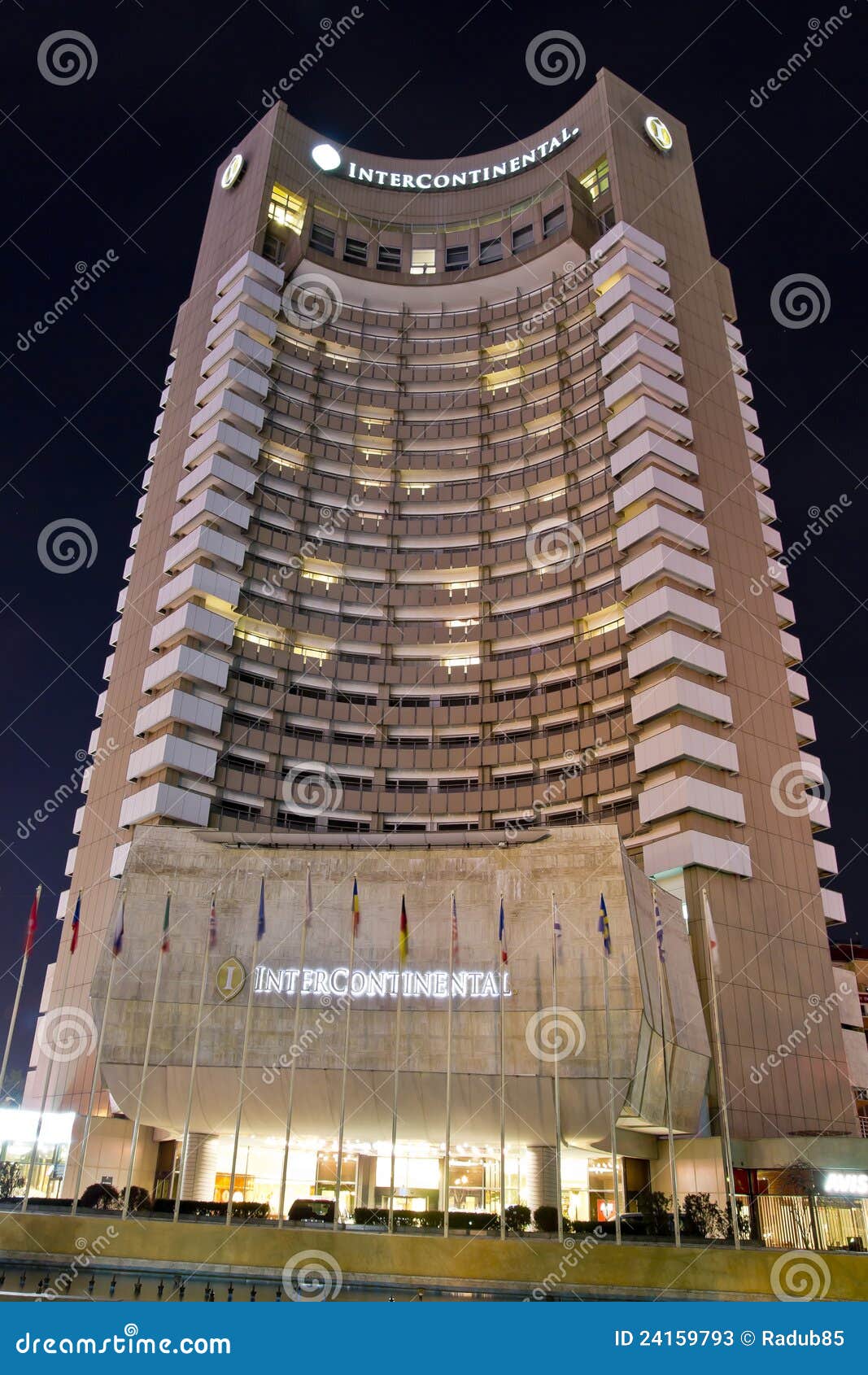 Intercontinental Hotel editorial stock photo. Image of blue - 24159793