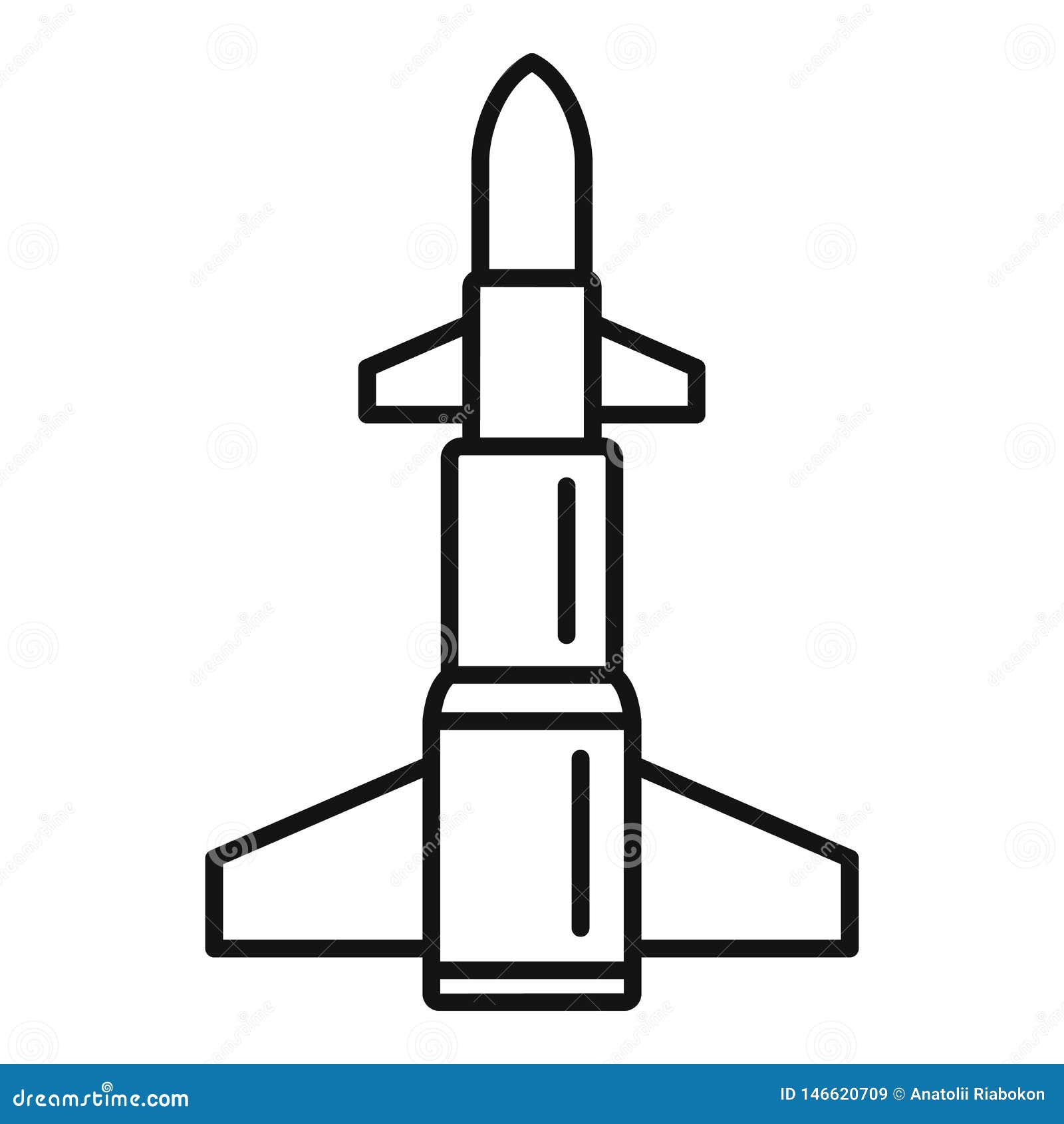 Intercontinental Rocket Icon, Outline Style Stock Vector - Illustration ...