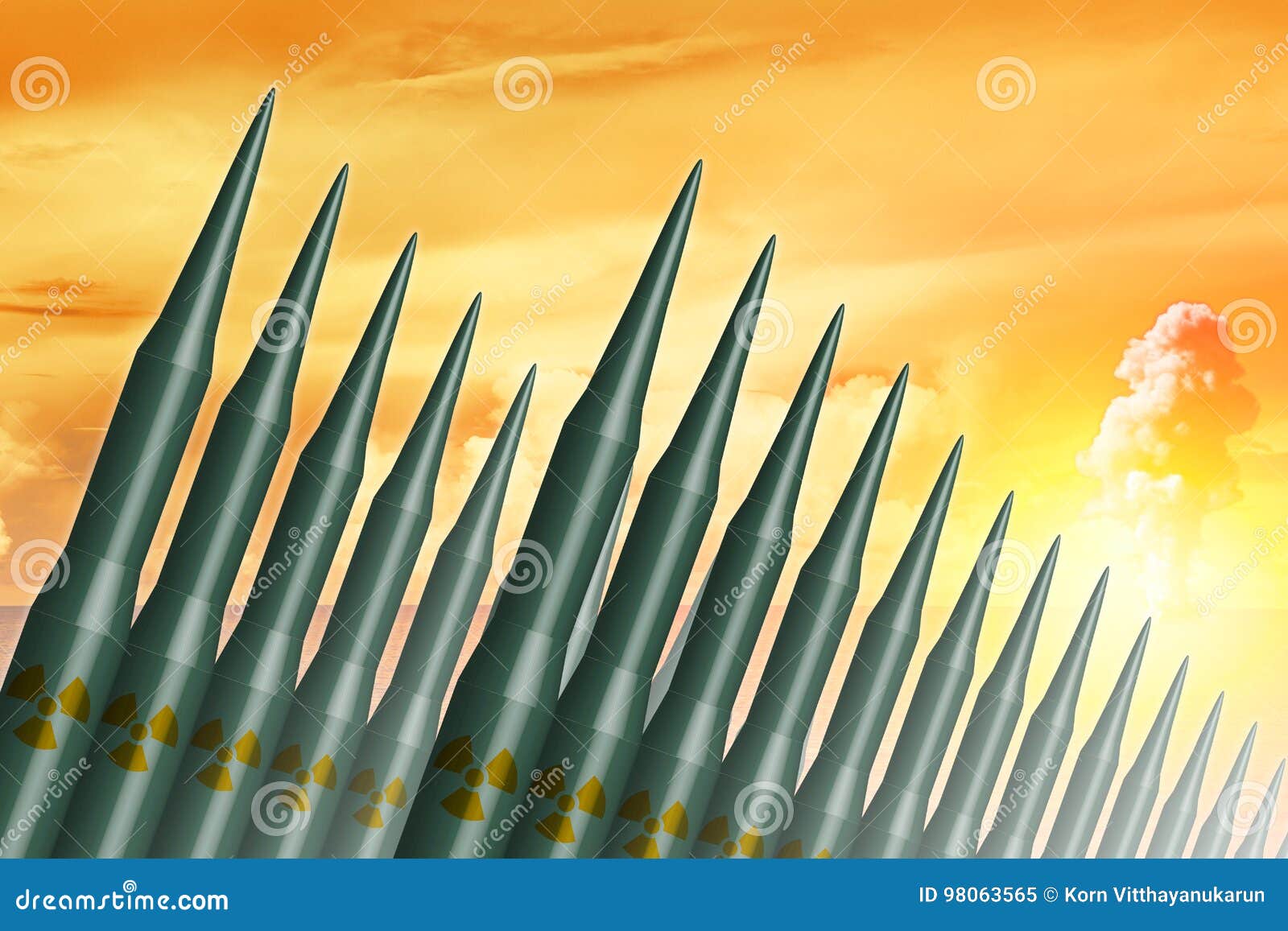 Intercontinentale Ballistisch Projectielicbm Raket Stock Illustratie ...