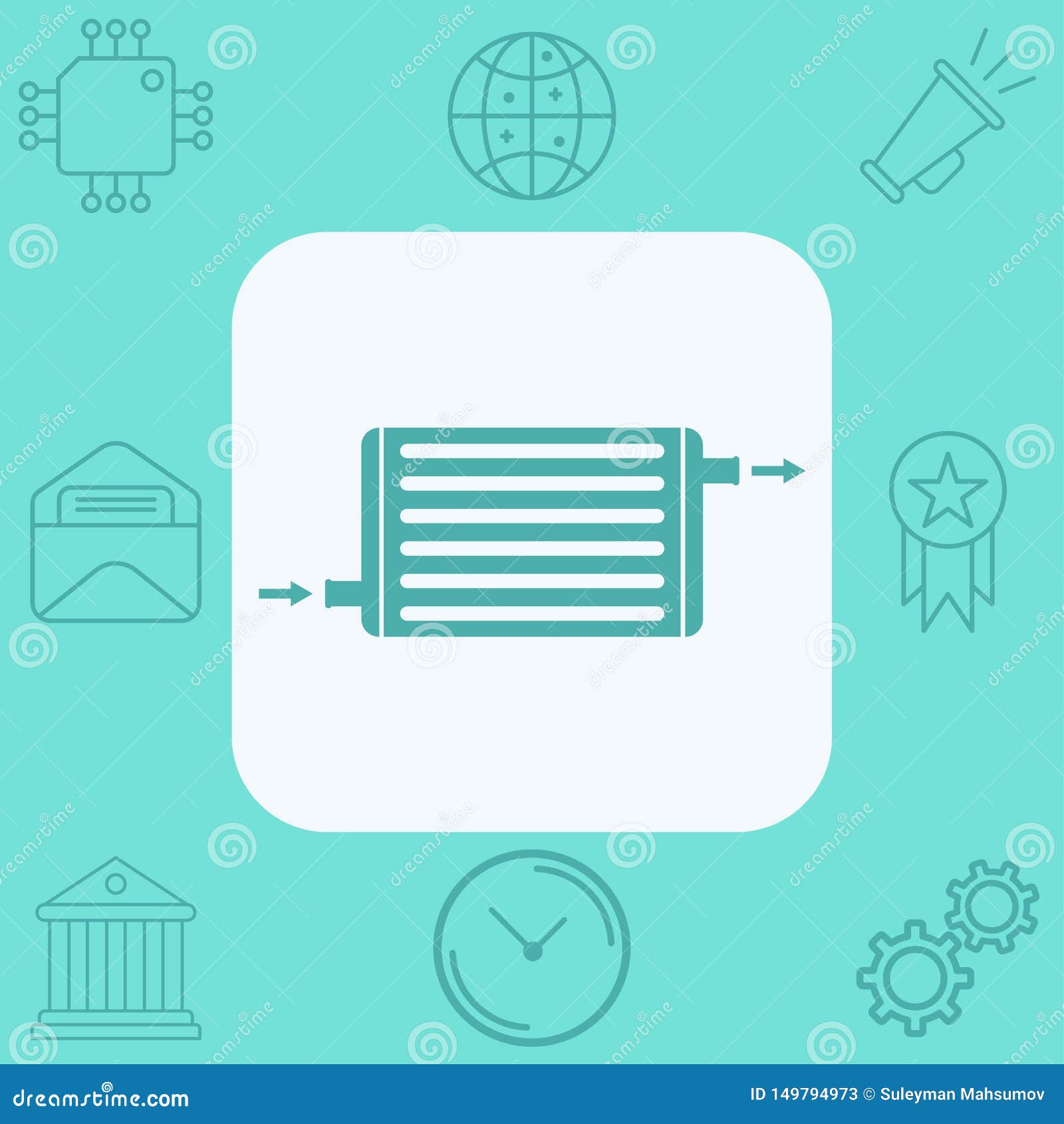 Intercooler Vector Icon Sign Symbol Stock Vector - Illustration of ...