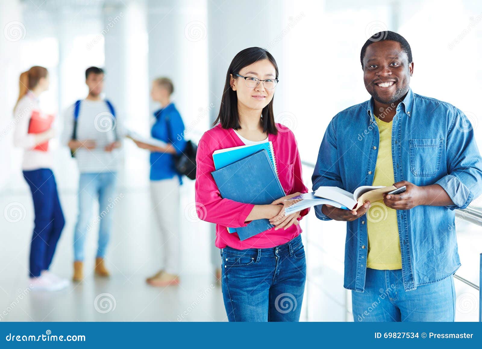Intercultural students stock photo. Image of book, highschool - 69827534