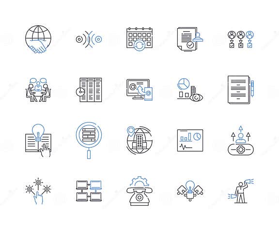 Interdependence Bond Line Icons Collection. Collaboration, Trust ...