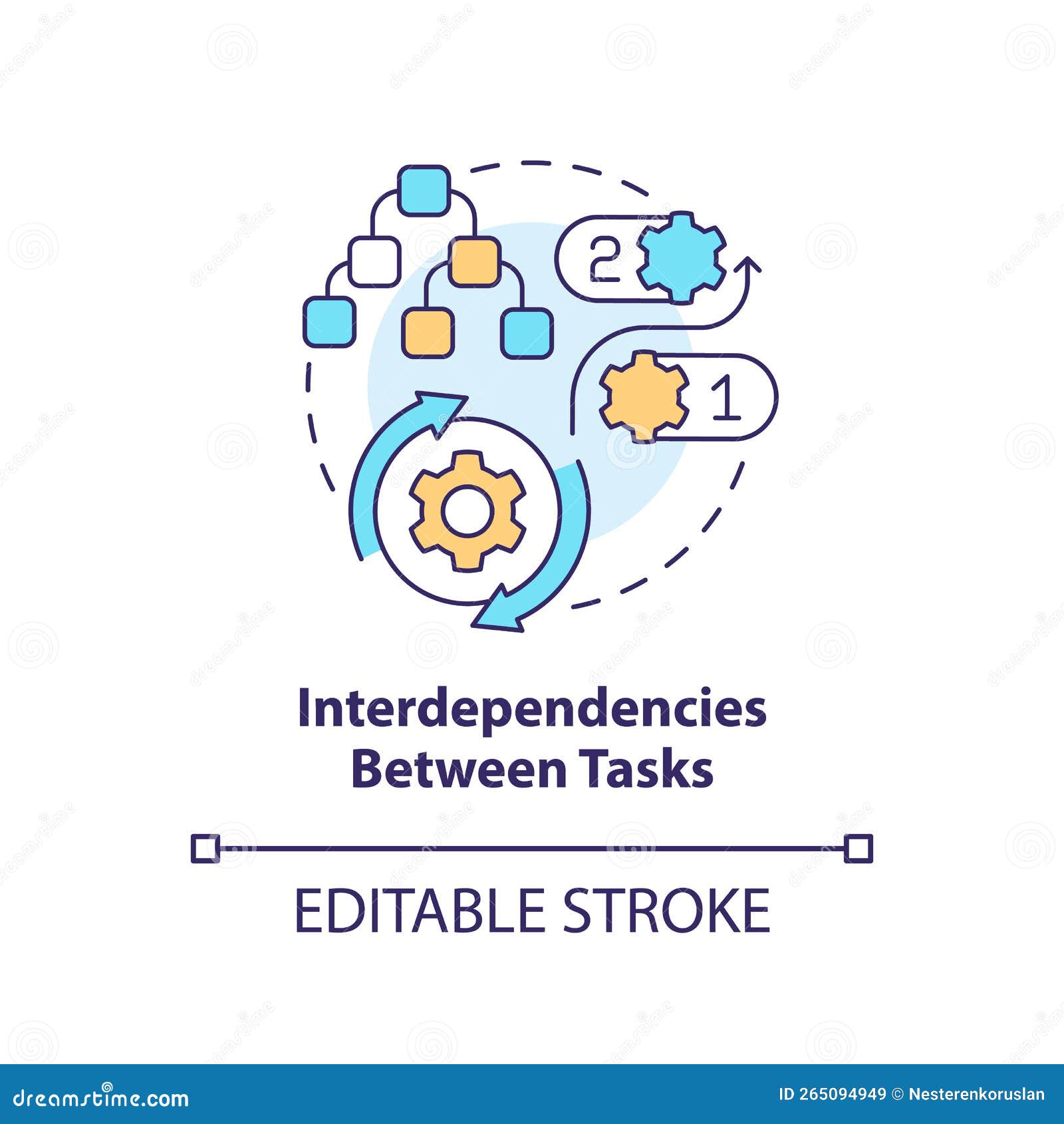 Interdependencies between Tasks Concept Icon Stock Vector ...