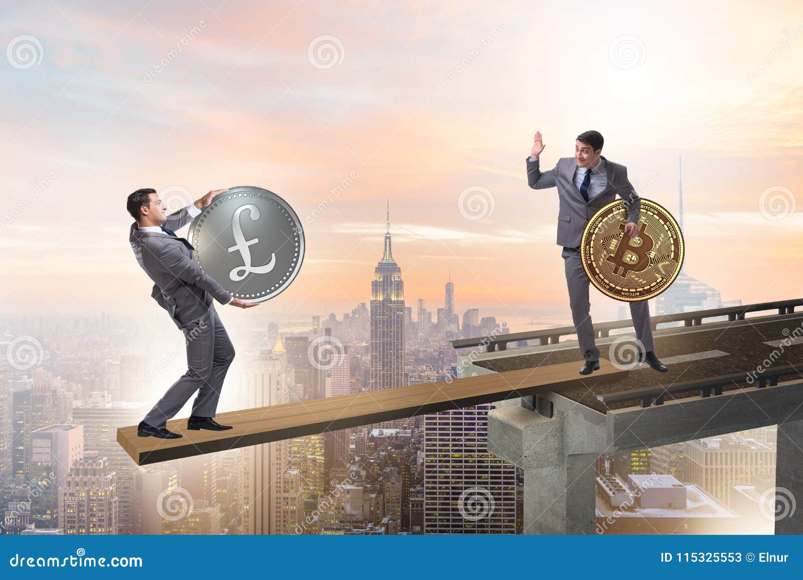 The Interdependency Concept with Two Currencies Stock Illustration ...