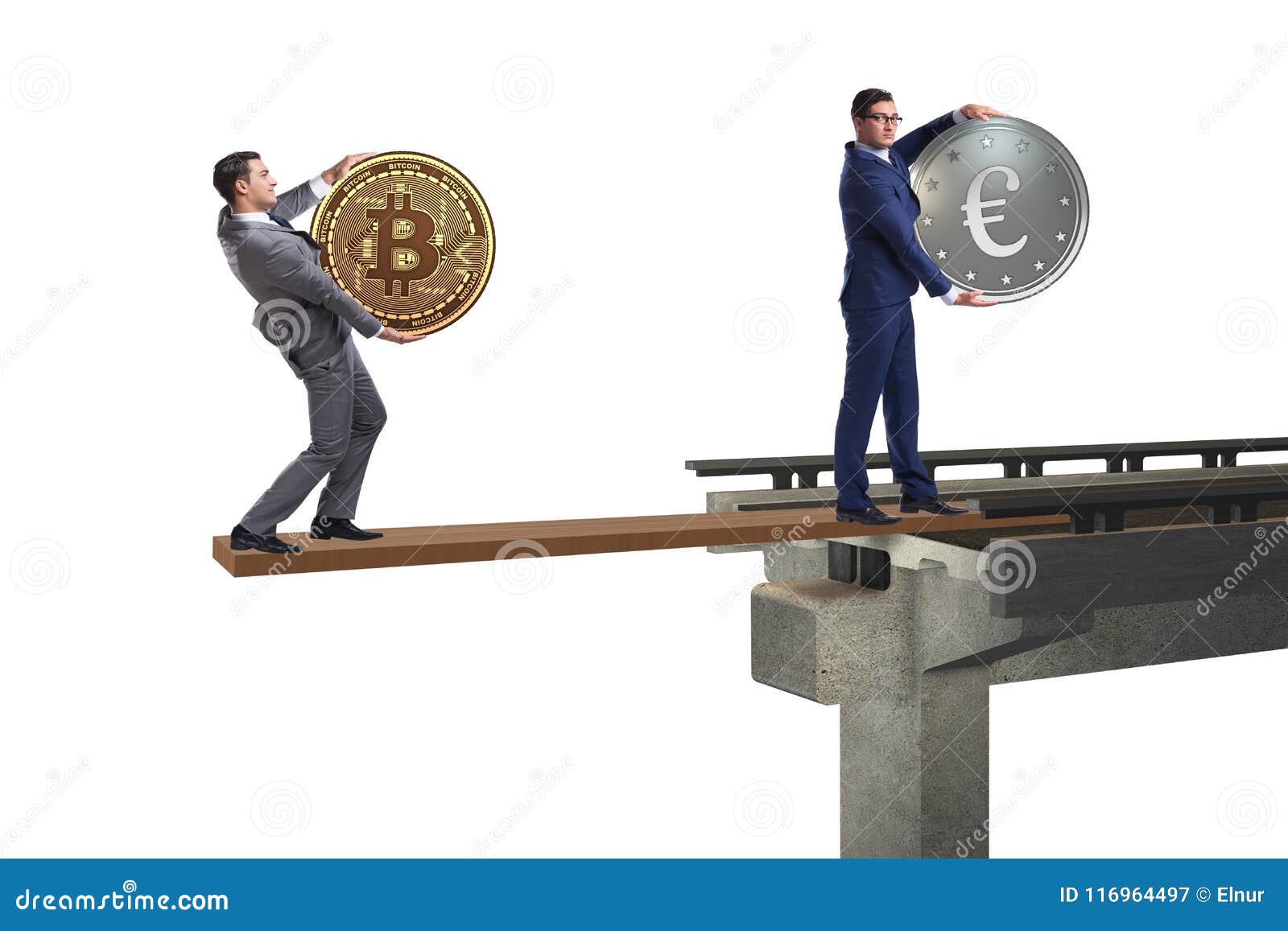 The Interdependency Concept with Two Currencies Stock Image - Image of ...