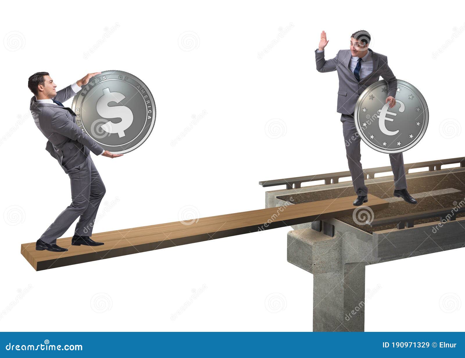 Interdependency Concept with Two Currencies Stock Image - Image of euro ...