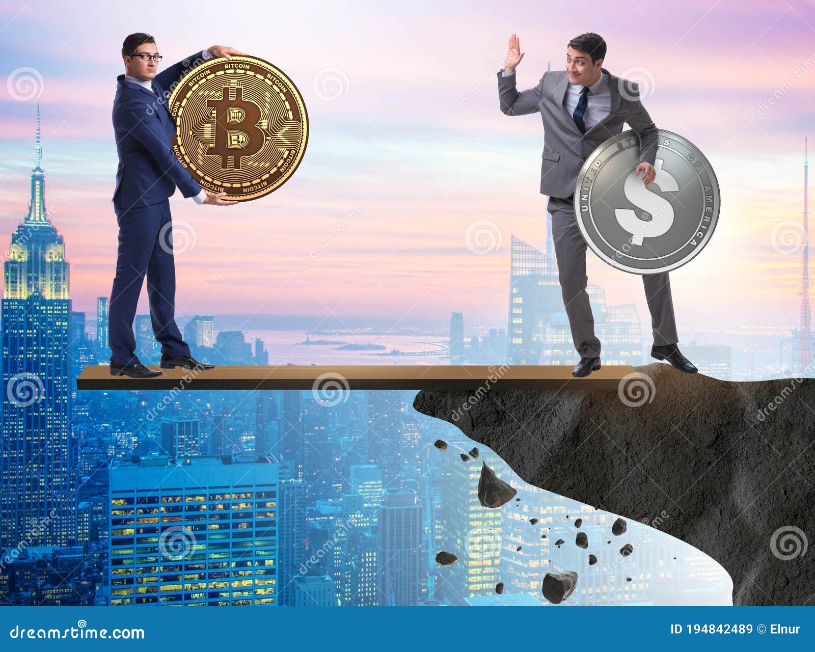 Interdependency Concept with Two Currencies Stock Illustration ...