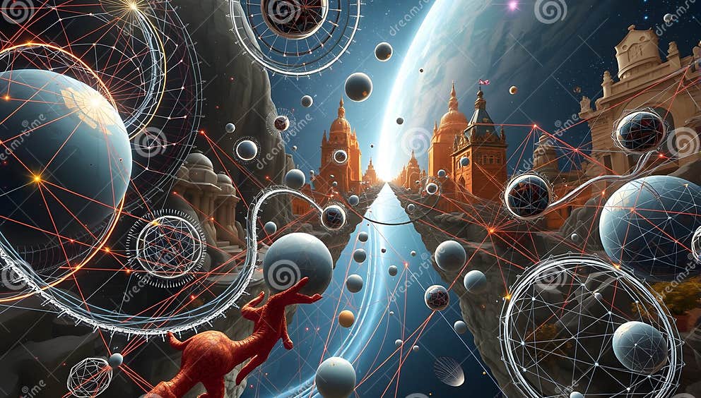 Interdimensional Realms of Infinite Connection Stock Image - Image of ...