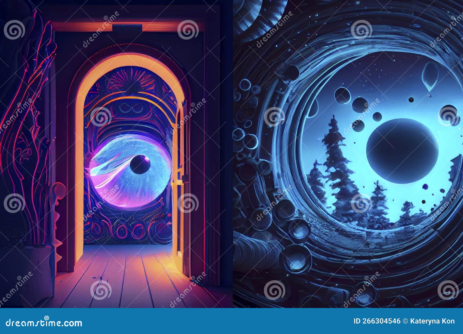 Interdimensional Travel and Parallel Universes, Ai Illustration Stock ...
