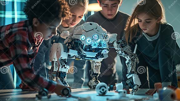 Interdisciplinary Nature of STEM Education, with Students Working on a ...