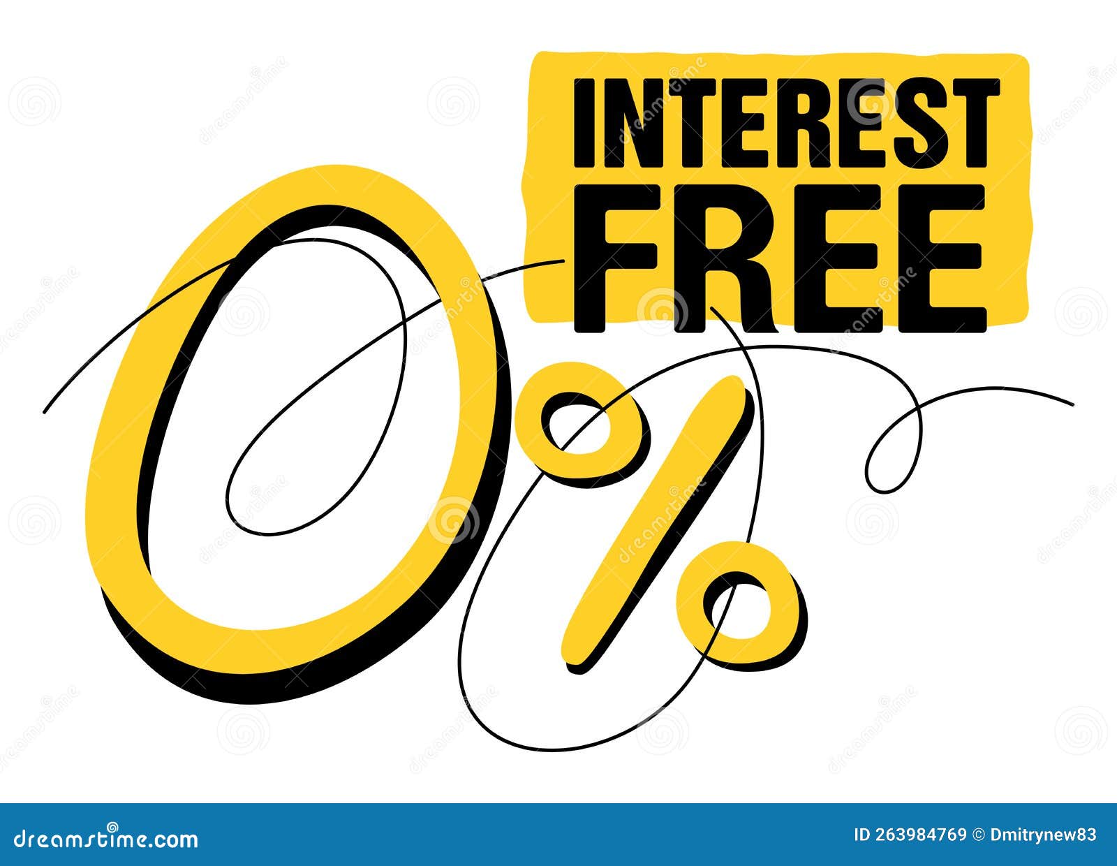 Interest Free Drawn Isolated Banner Element Stock Vector - Illustration ...