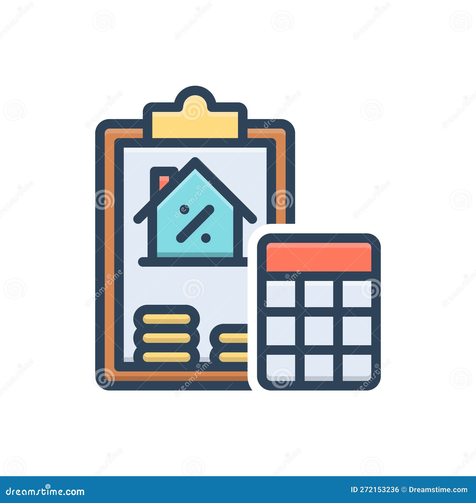 Color Illustration Icon for Interest, Deposit and Calculation Stock ...
