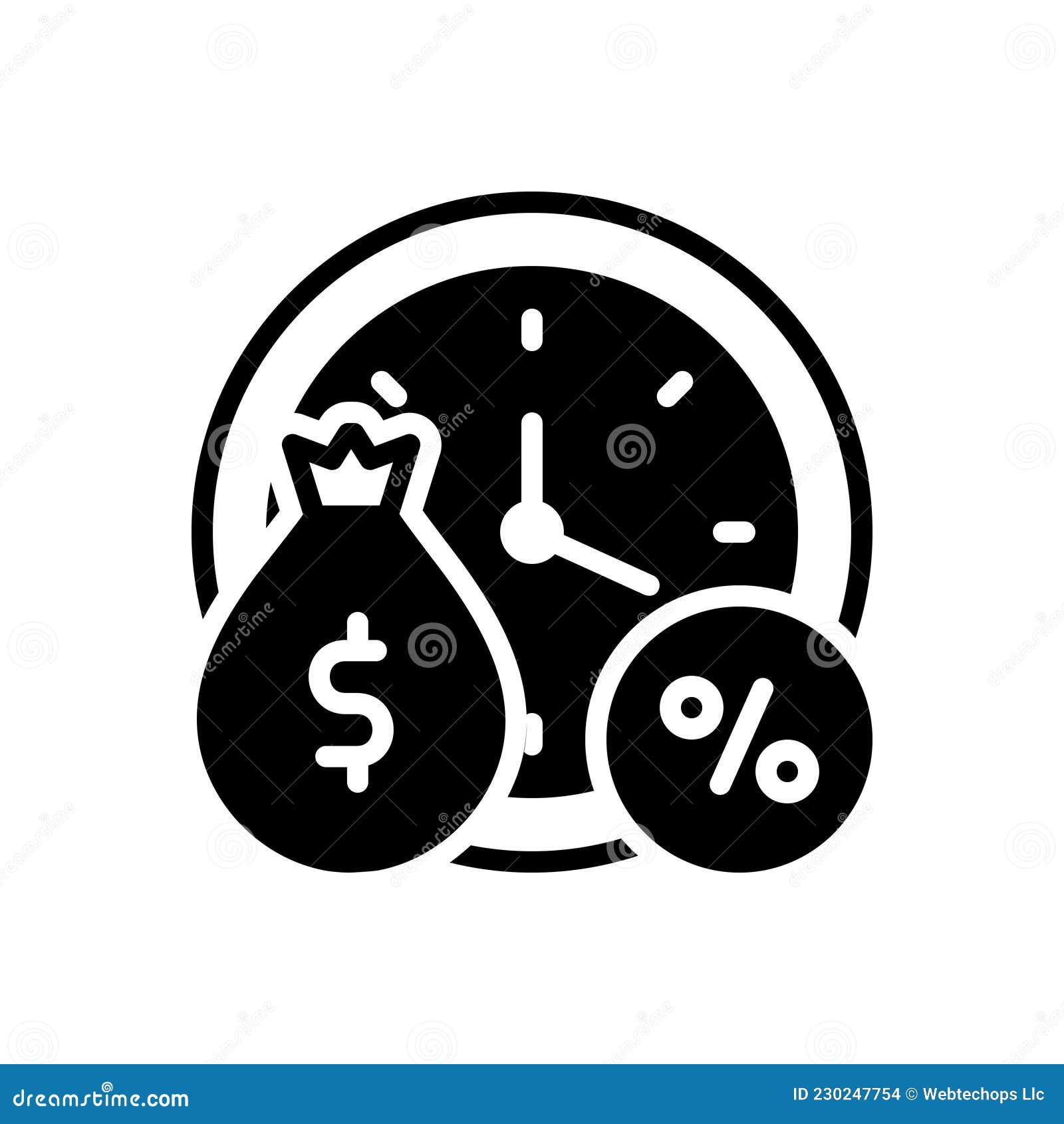 Black Solid Icon for Interest, Finance and Banking Stock Vector ...