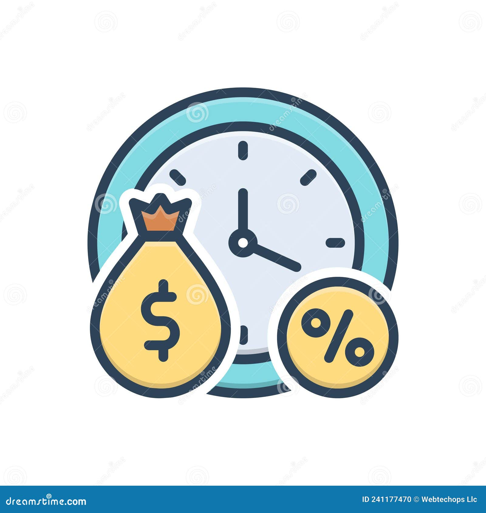 Color Illustration Icon for Interest, Finance and Interest Stock ...