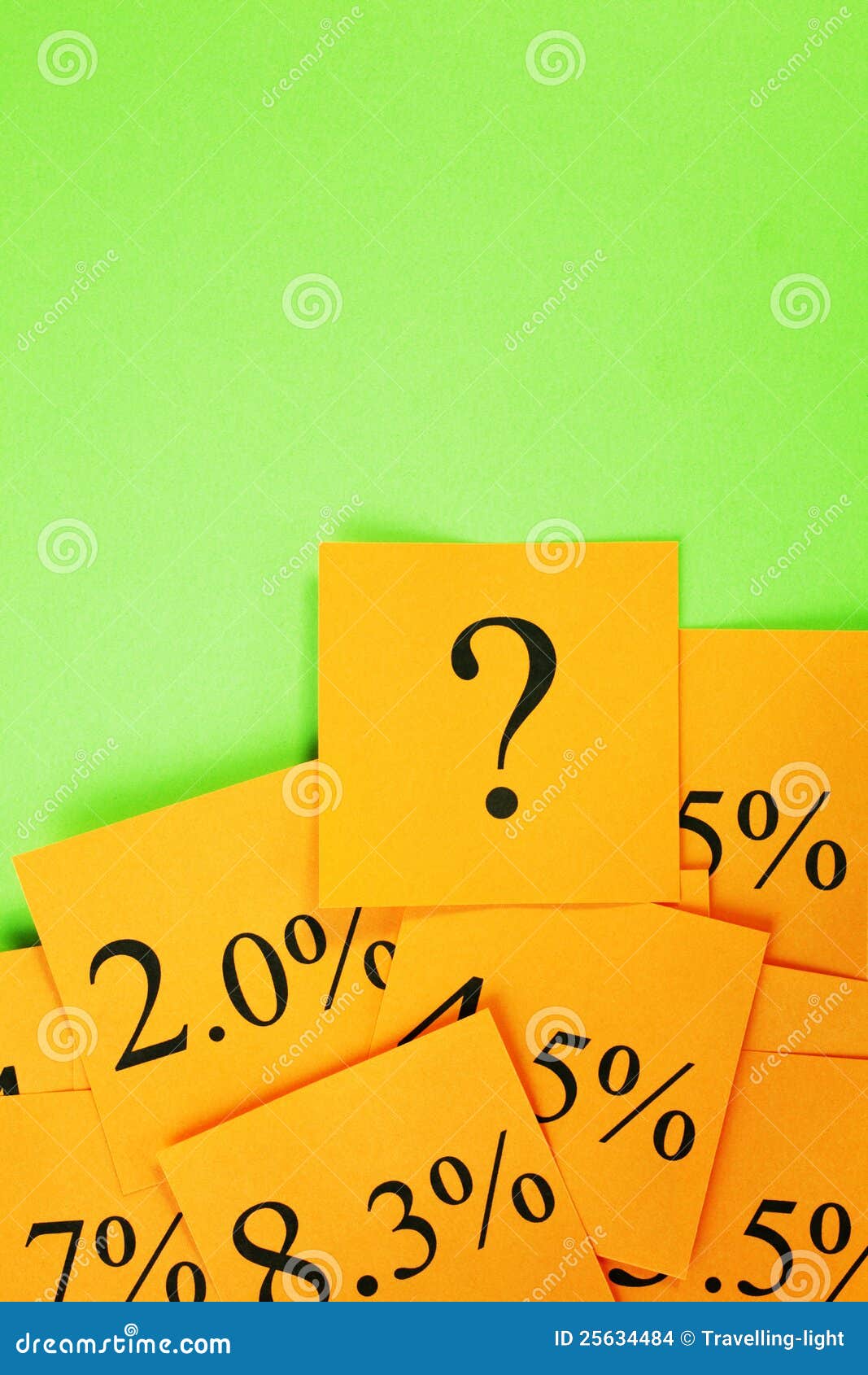Interest Mortgage Rates and Question Orange Green Stock Photo - Image ...