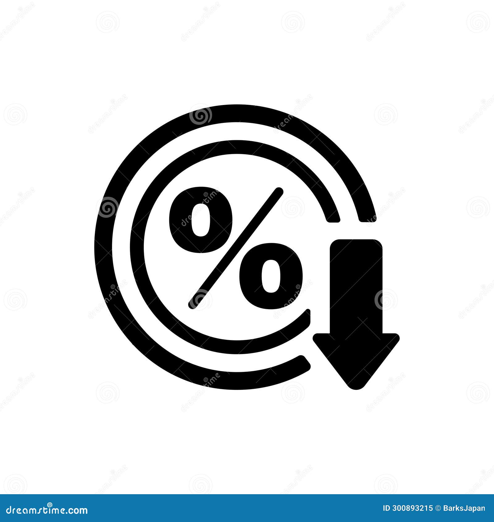 Interest Rate Cut Icon Illustration Stock Vector - Illustration of bank ...