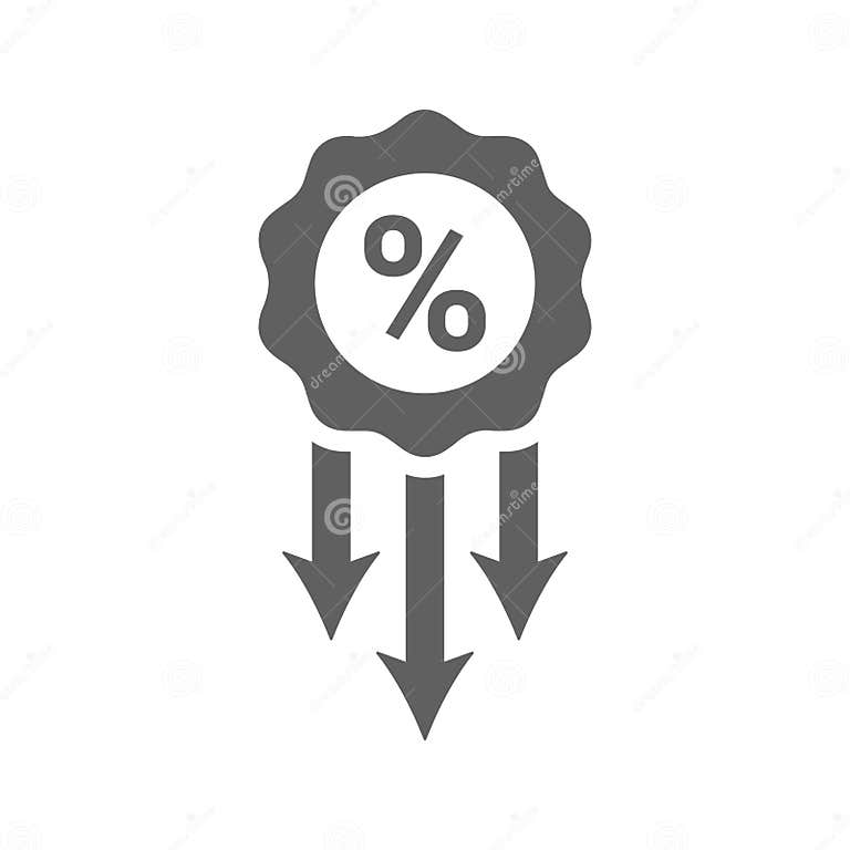 Interest, Rate, Down Icon. Gray Vector Graphics Stock Vector ...