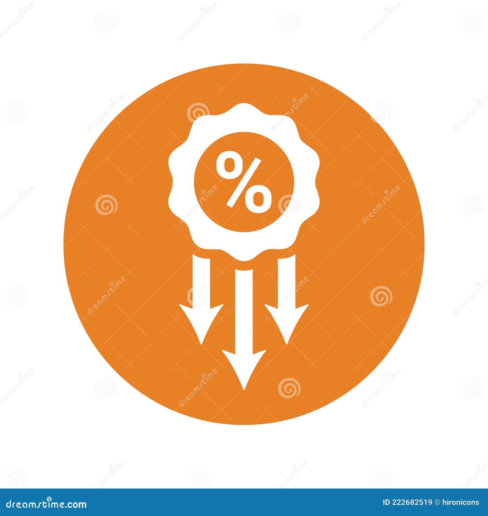 Interest, Rate, Down Icon. Orange Color Vector EPS Stock Vector ...
