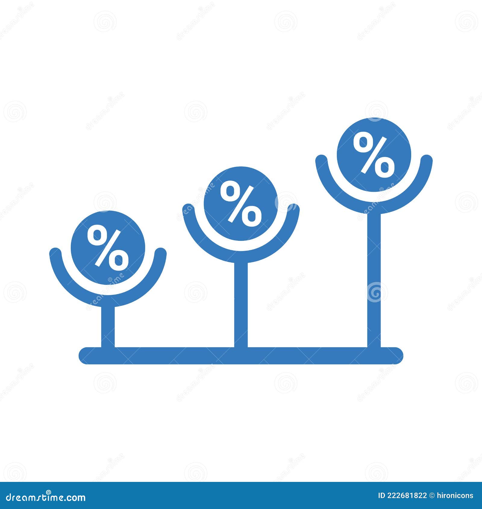 Interest Rate, Growth Icon. Blue Color Design Stock Vector ...
