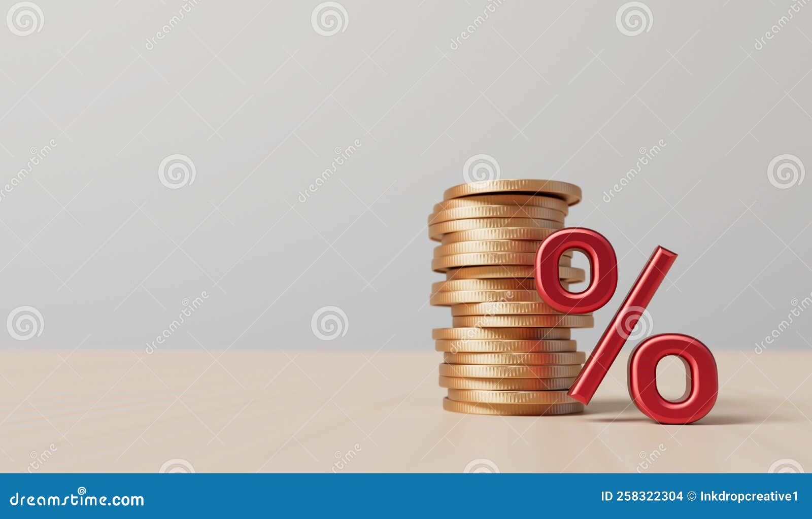 Interest Rate and Rising Inflation Concept. Red Percentage Symbol with ...